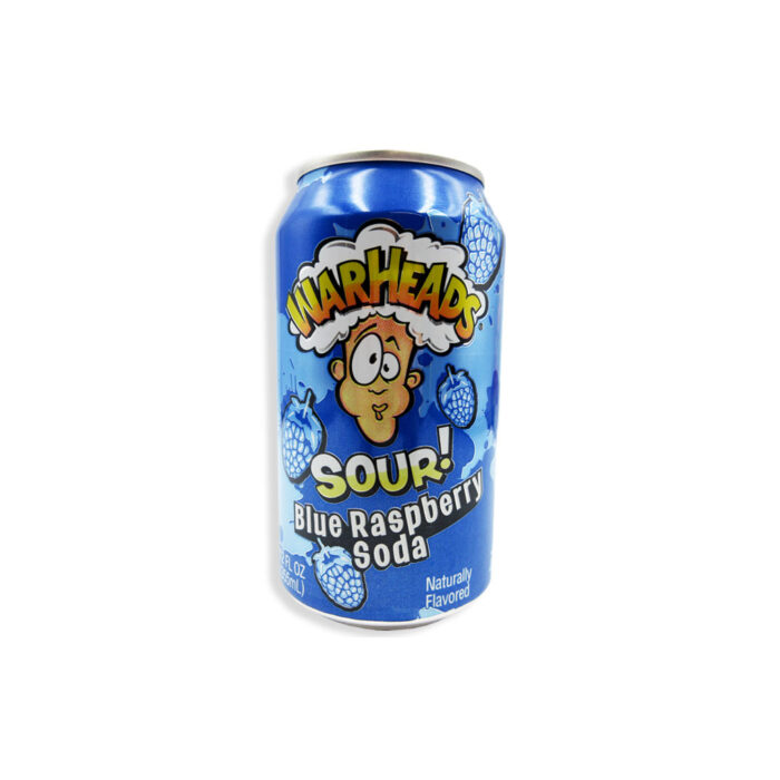 WarHeads Sour Blue Raspberry Soda 355ml - Box 12 τμχ | American Corner B2B