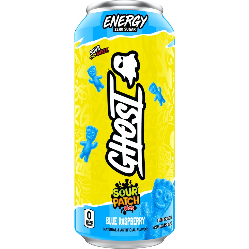 GHOST Energy Drink Zero Sugar Sour Patch Blue Raspberry 473ml | American Corner B2B