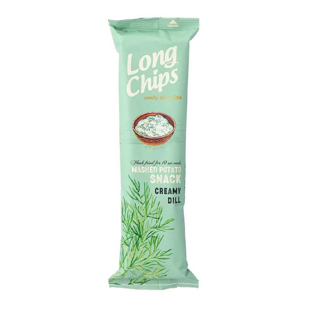 Long Chips Κρέμα & Άνηθος 75 gr - Box 20 τμχ | American Corner B2B