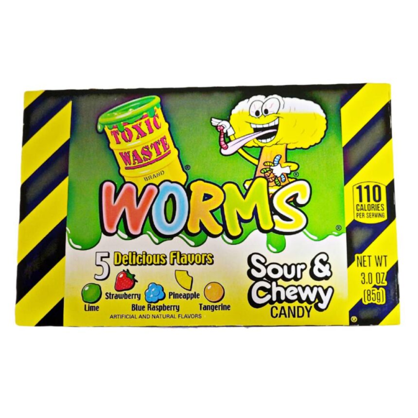 Toxic Waste Sour & Chewy Worms 85 gr - Box 12 τμχ | American Corner B2B
