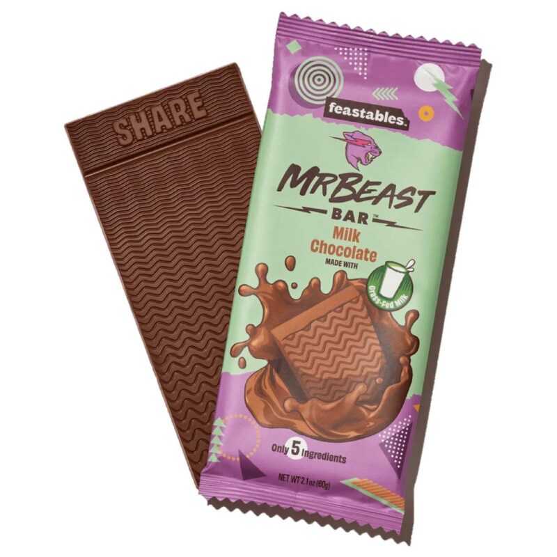Feastables MrBeast Milk Chocolate Bar 60gr - Box 10τμχ | American ...