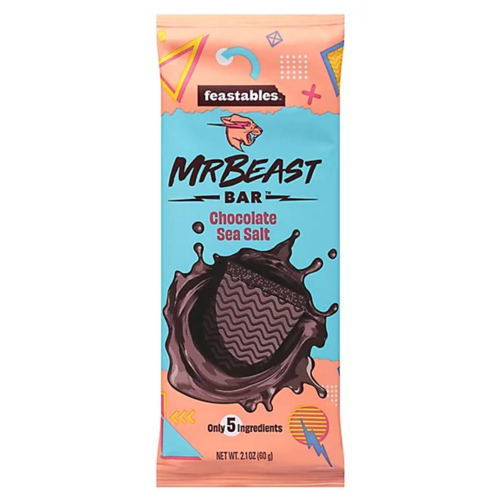 Feastables MrBeast Sea Salt Chocolate Bar 60gr - Box 10τμχ | American ...